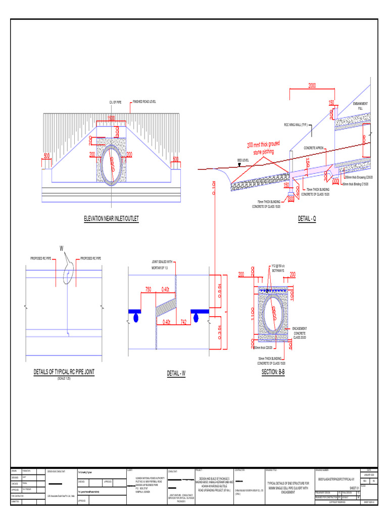 Revised Typical Details of End Structure For Encased Pipe Culvert | PDF ...
