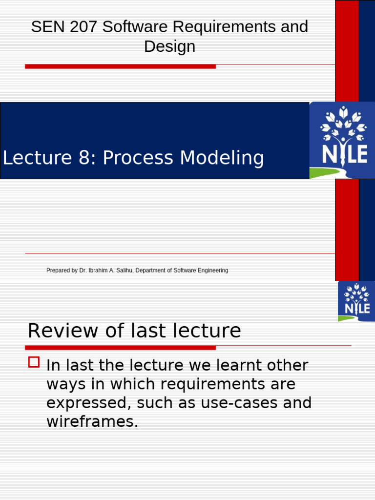 Lecture 8 Process Modeling | PDF | Use Case | Conceptual Model