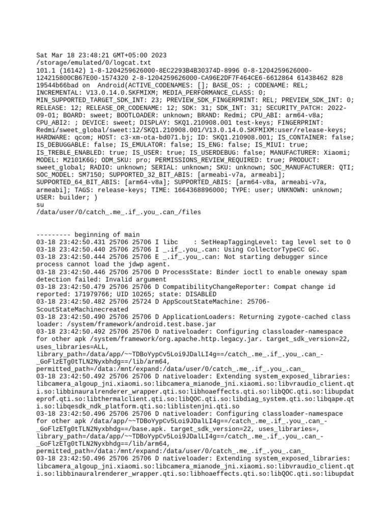 Logcat | PDF | Java (Programming Language) | Software
