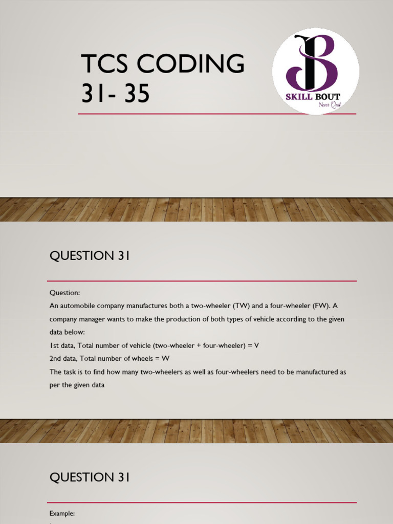 TCS NQT Previous Years Coding Questions | PDF | Integer (Computer Science) | Bit