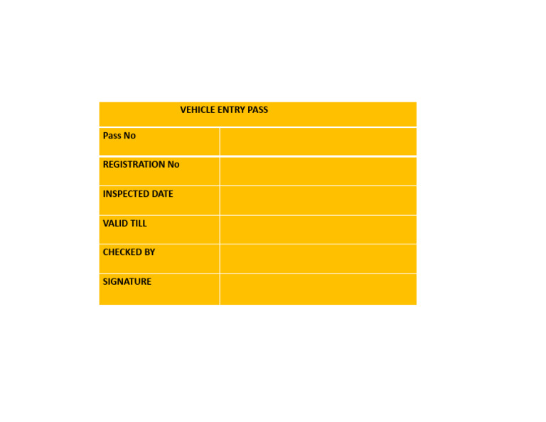 Vehicle Entry Pass | PDF