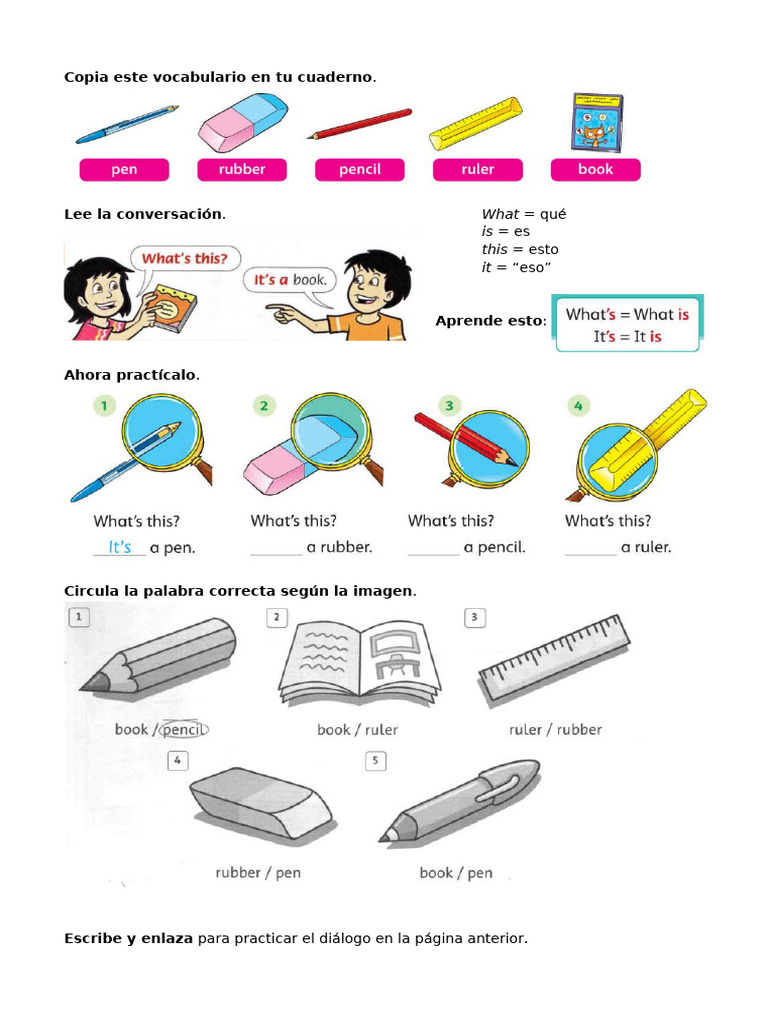 SCHOOL ITEMS (Cosas de Clase) | PDF