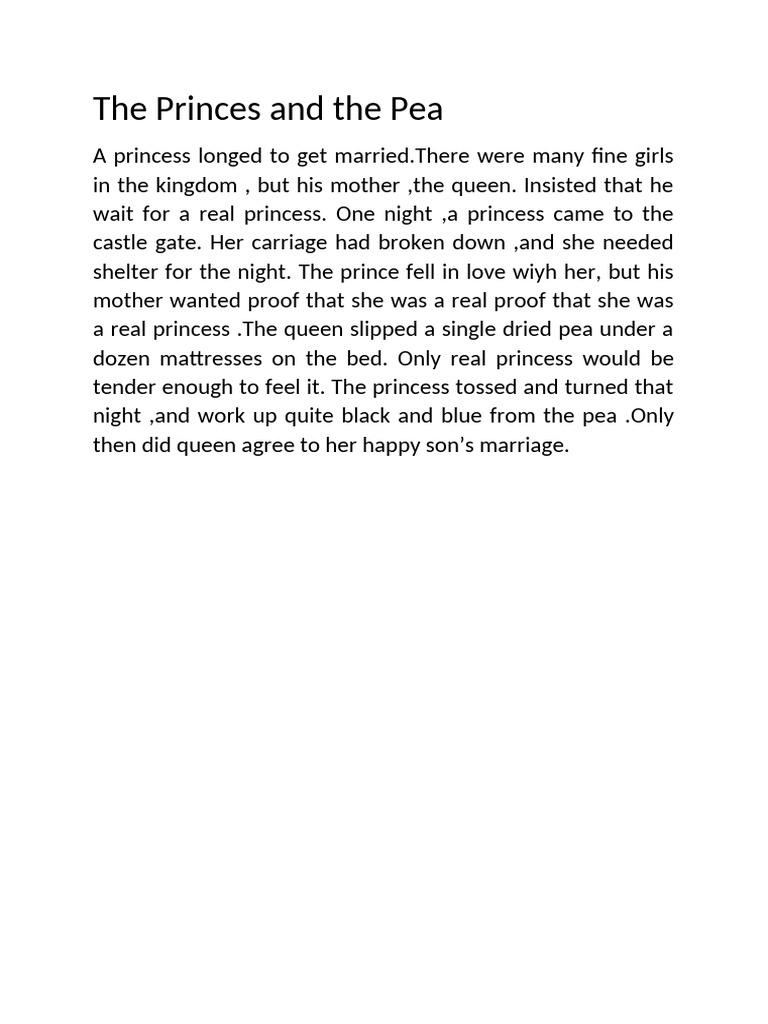 The Princes and The Pea Sakshi Patidar | PDF