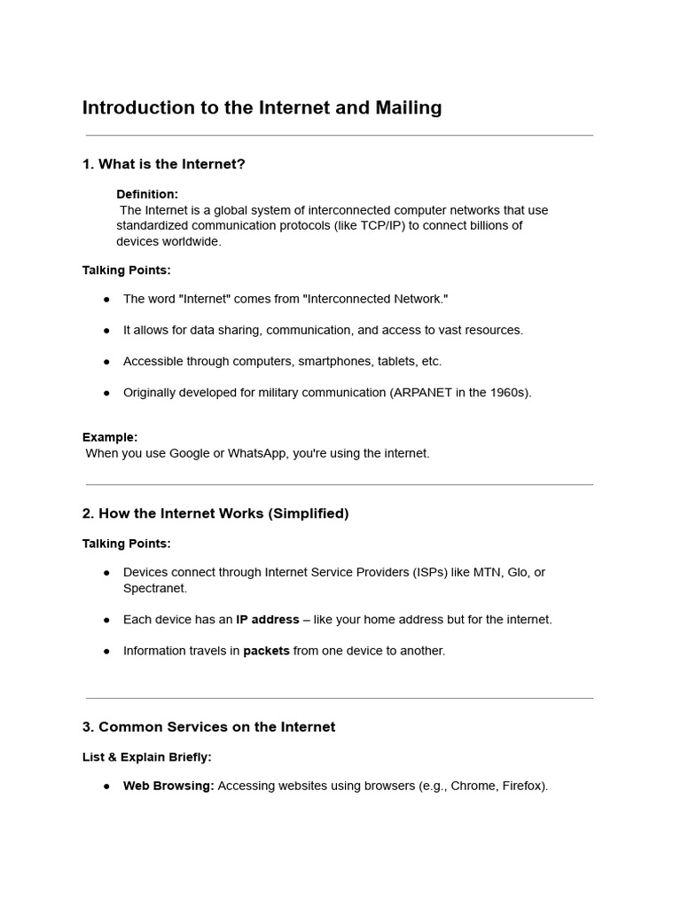Internet and Email Basics Explained | PDF | Internet | Gmail