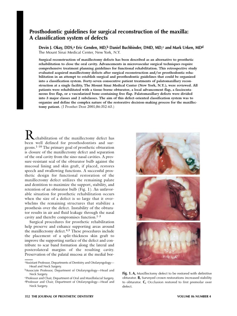 A Classification System of Defects | PDF | Prosthodontics | Dental Implant