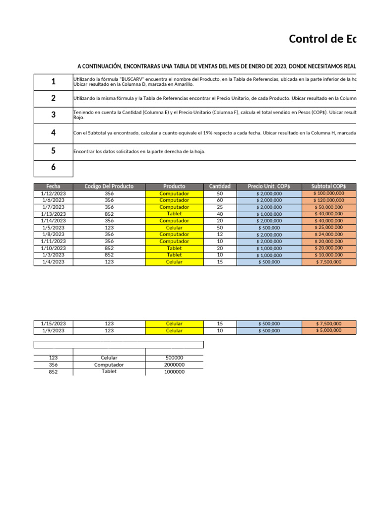 Actividad de Excel Unidad 1 | PDF | Informática | Equipo de oficina