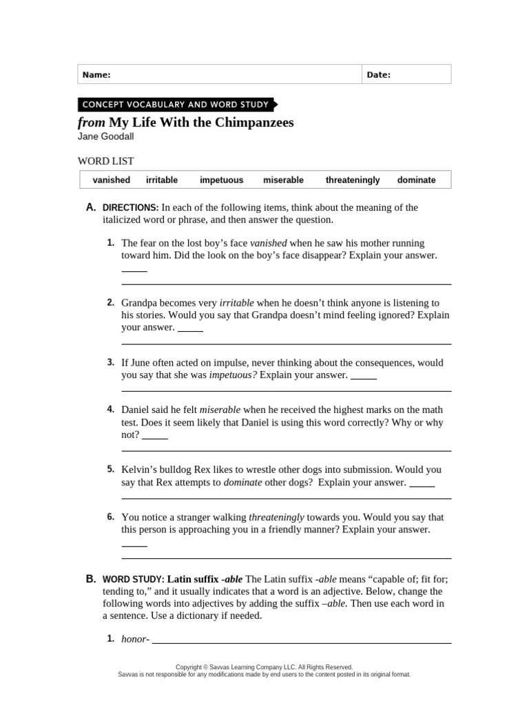 My Life With The Chimpanzees: Vanished | PDF