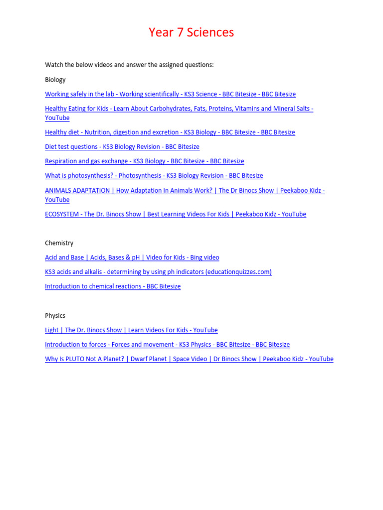 Year 7 Science | PDF