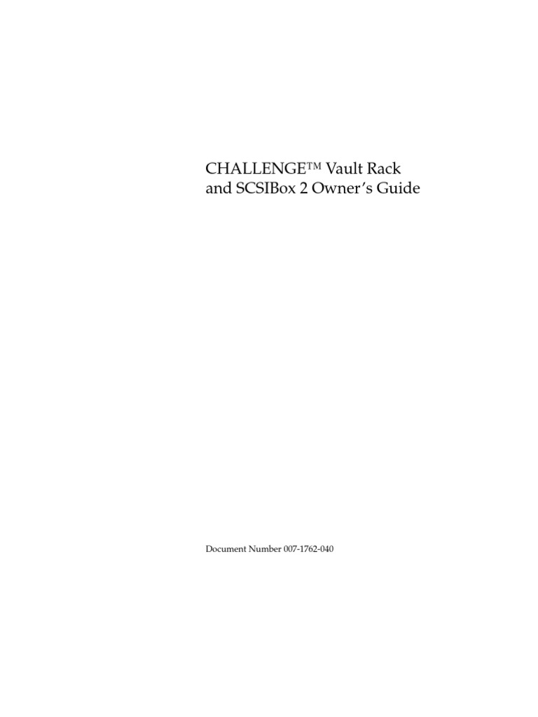 CHALLENGE™ Vault Rack and SCSIBox 2 Owner's Guide | PDF | Electrostatic ...