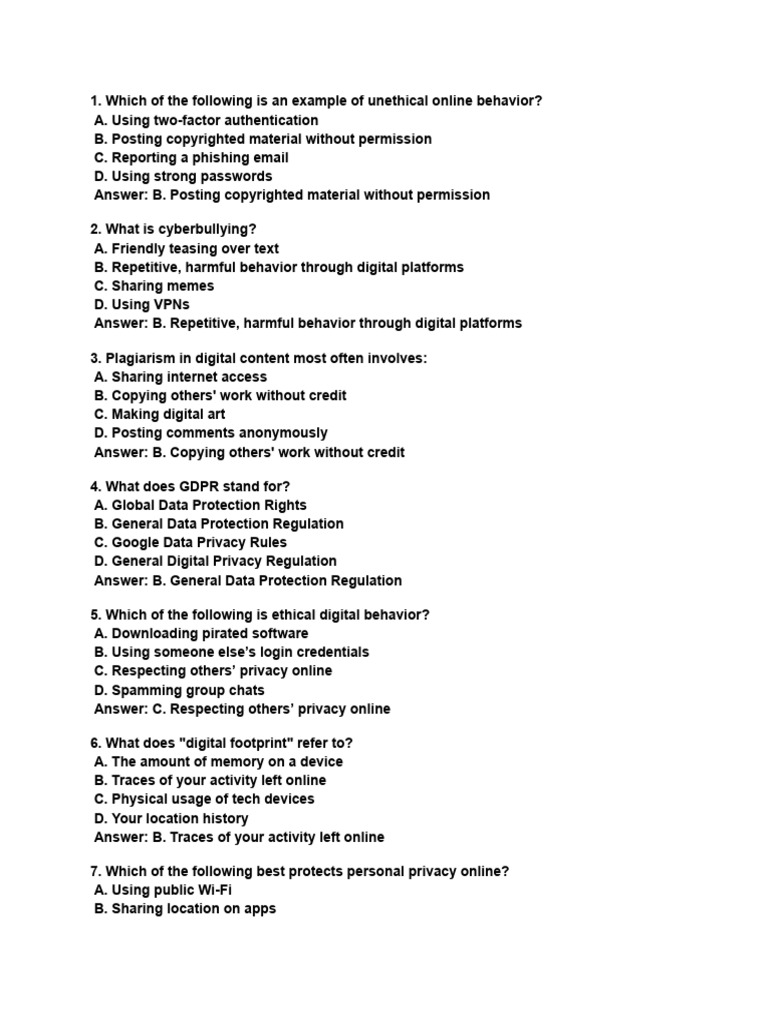Digital Ethics and Online Behavior | PDF | Privacy | Digital Rights