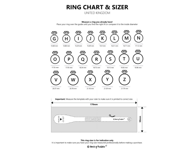 Printable Ring Sizer UK - PNG | PDF