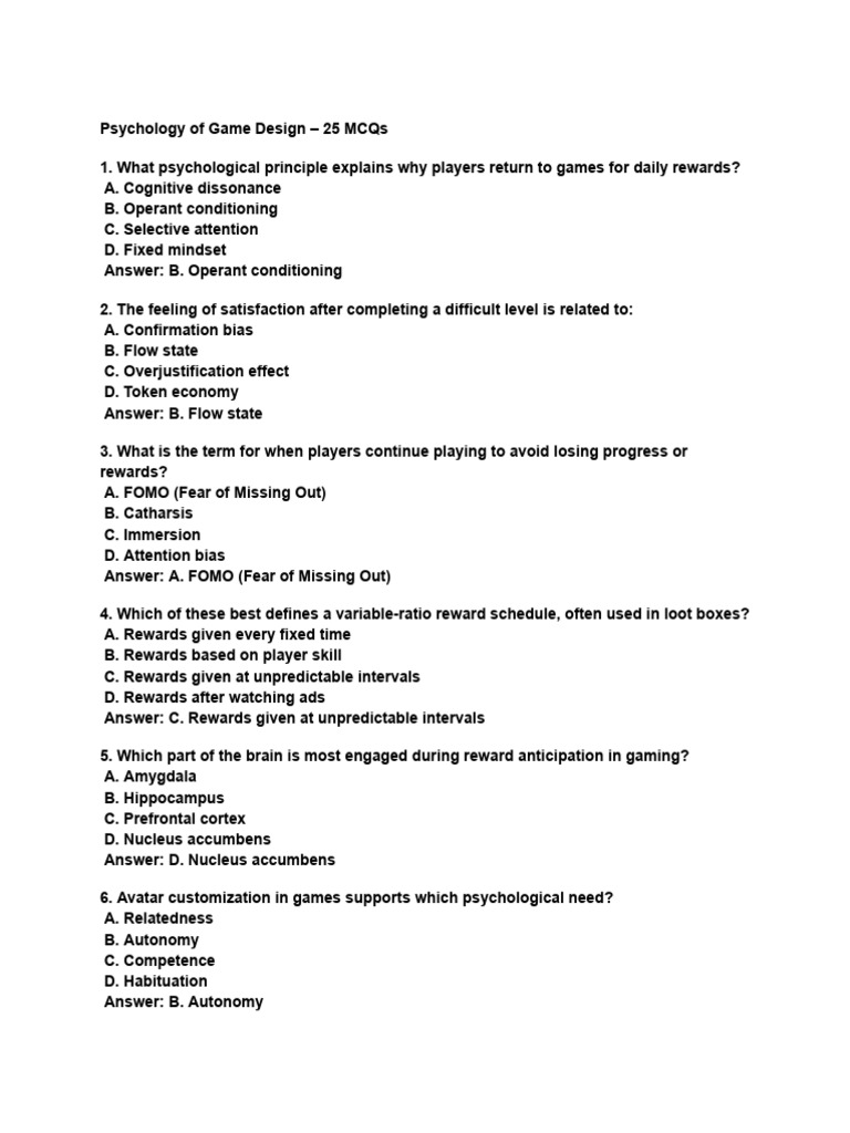 Psychology of Game Design | PDF | Reward System | Psychology