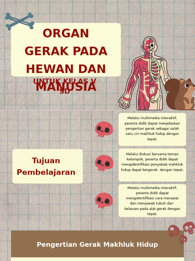 Organ Gerak Manusia Presentasi Materi Abu Abu Merah Coklat Biru Nude ...