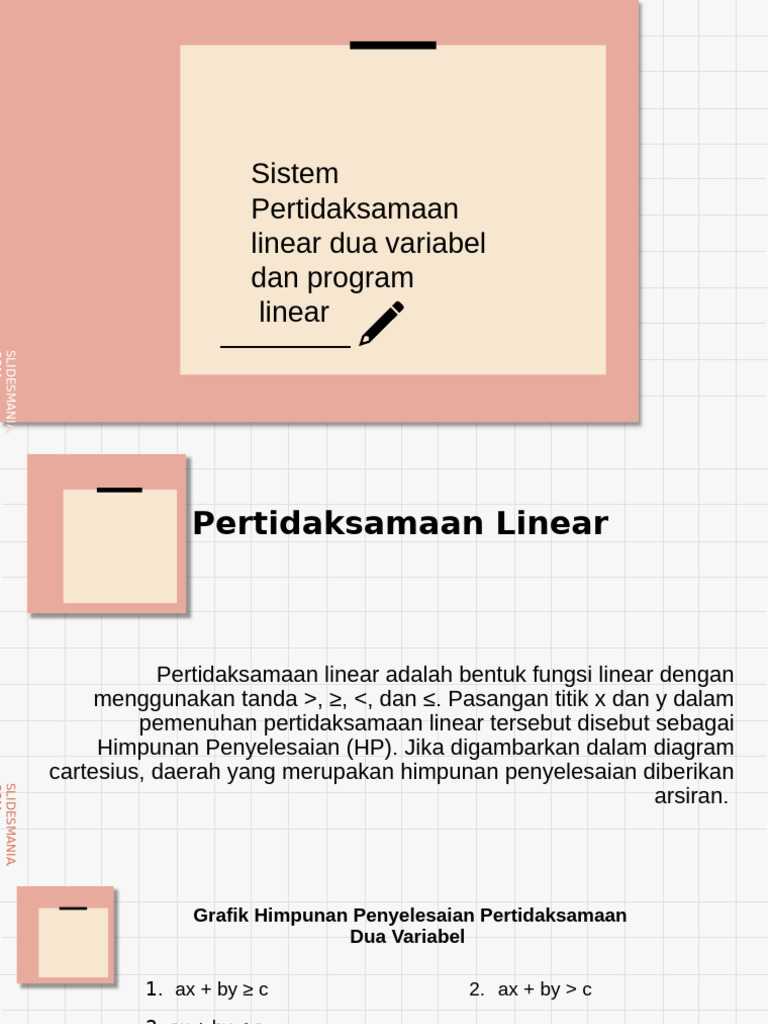 Sistem Pertidaksamaan Linear Dua Variabel Dan Program Linear | PDF