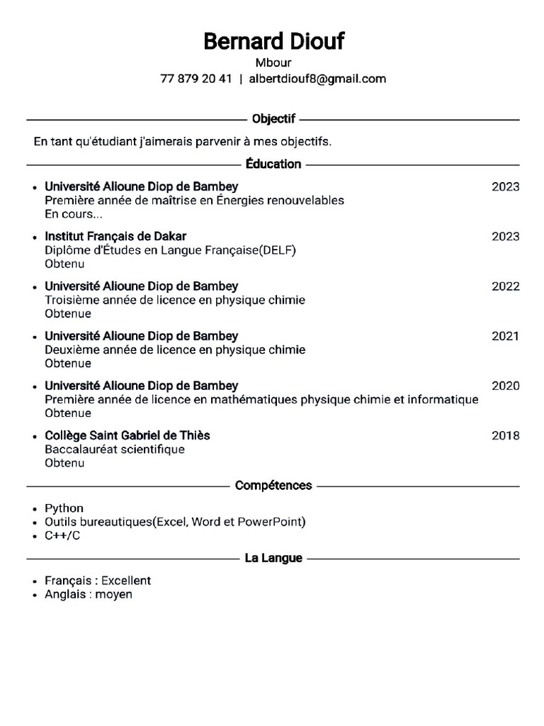 CV en Français | PDF