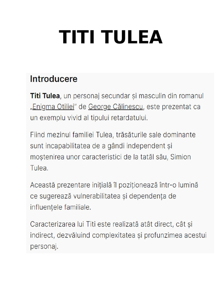 Titi Tulea | PDF