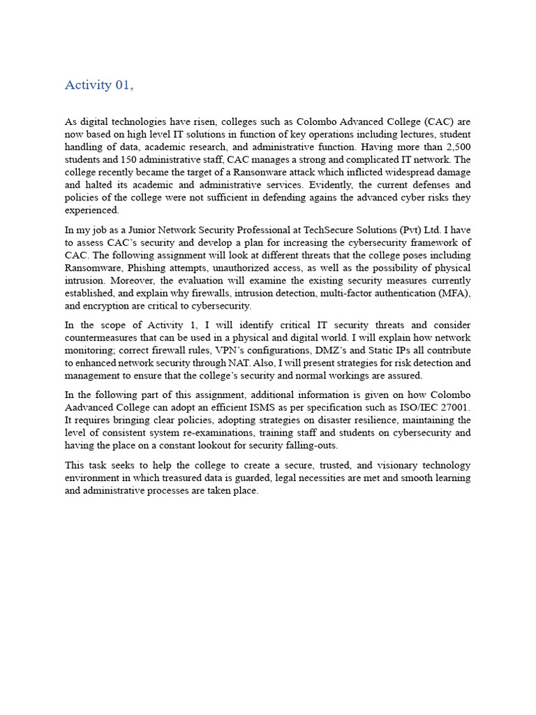 Security Assigment 2nd Sem | PDF | Information Security | Security