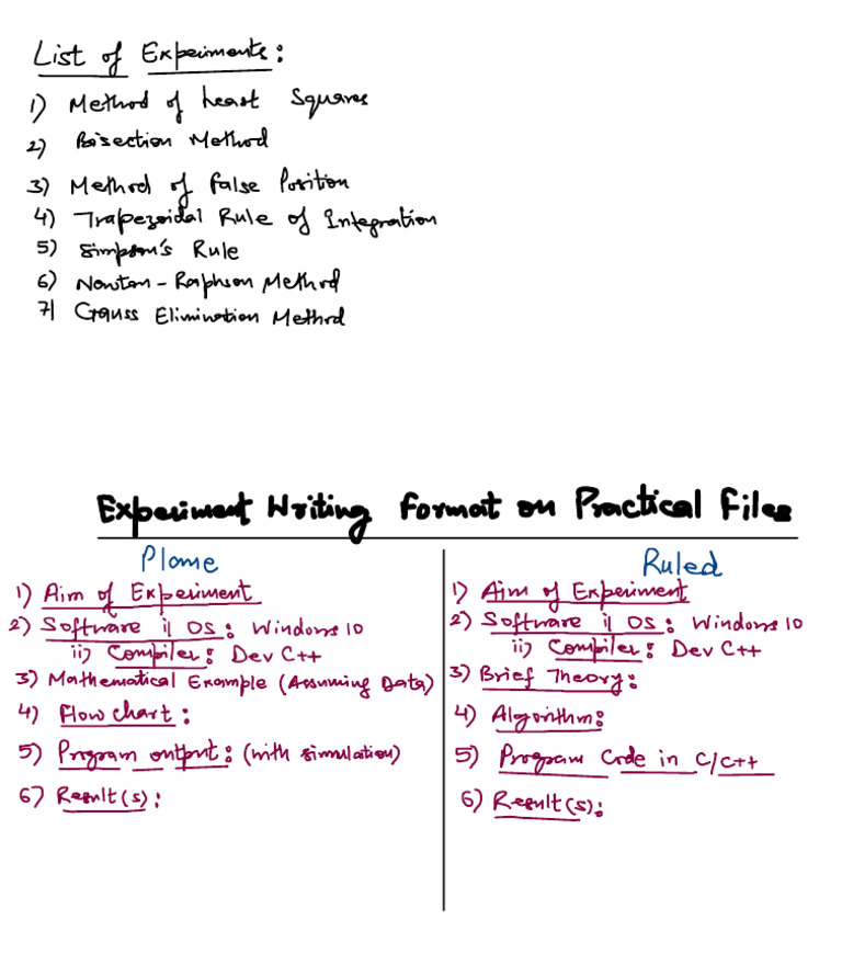 Experiment Writing Format | PDF