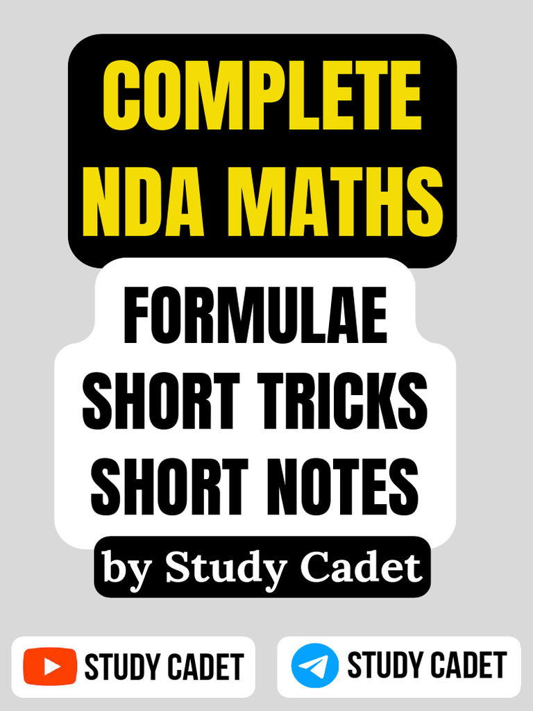 Complete NDA Maths Formulae & Short Tricks | PDF