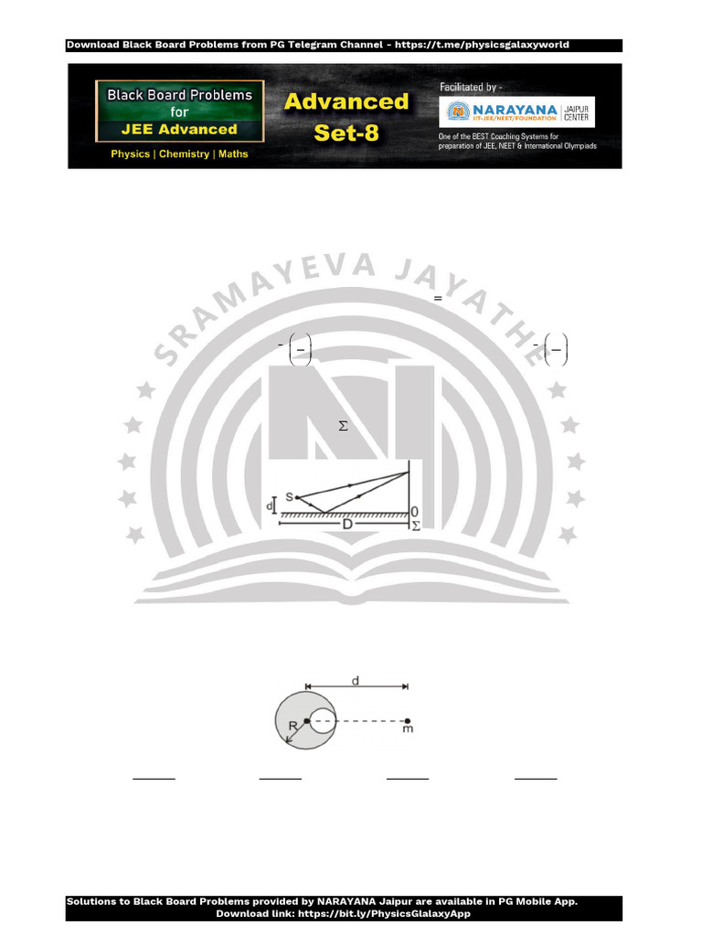 JEE Advanced Set-8 - Black Board - Problem | PDF | Mirror | Light