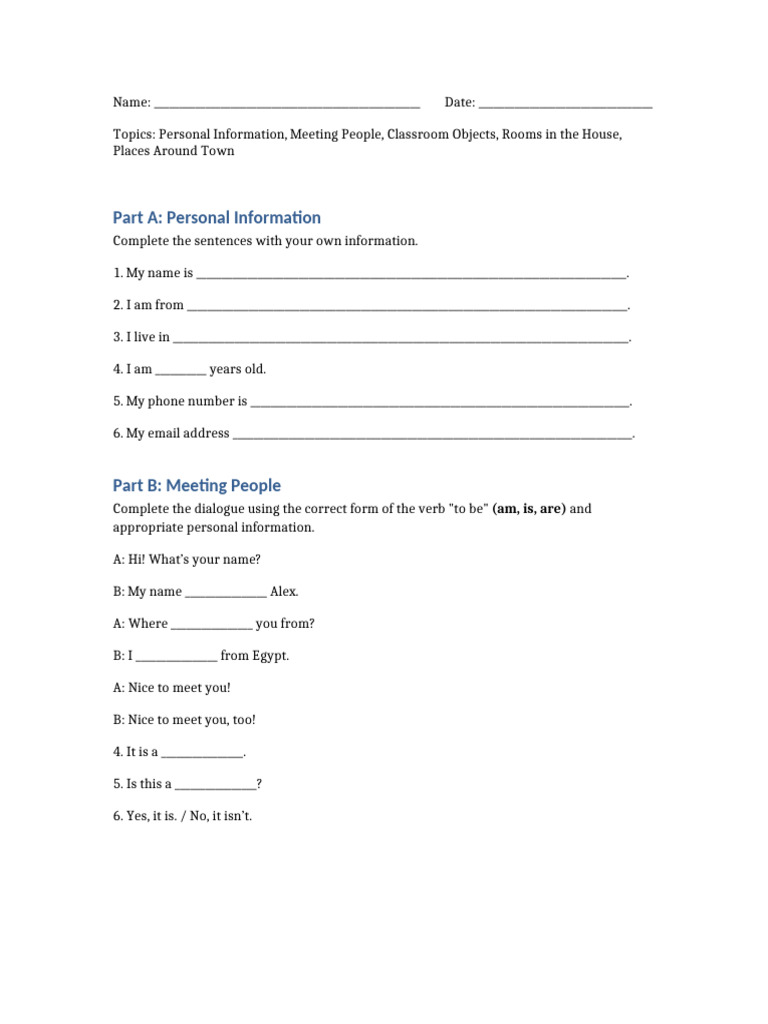 English Language Practice Worksheet | PDF | Syntax | Grammar