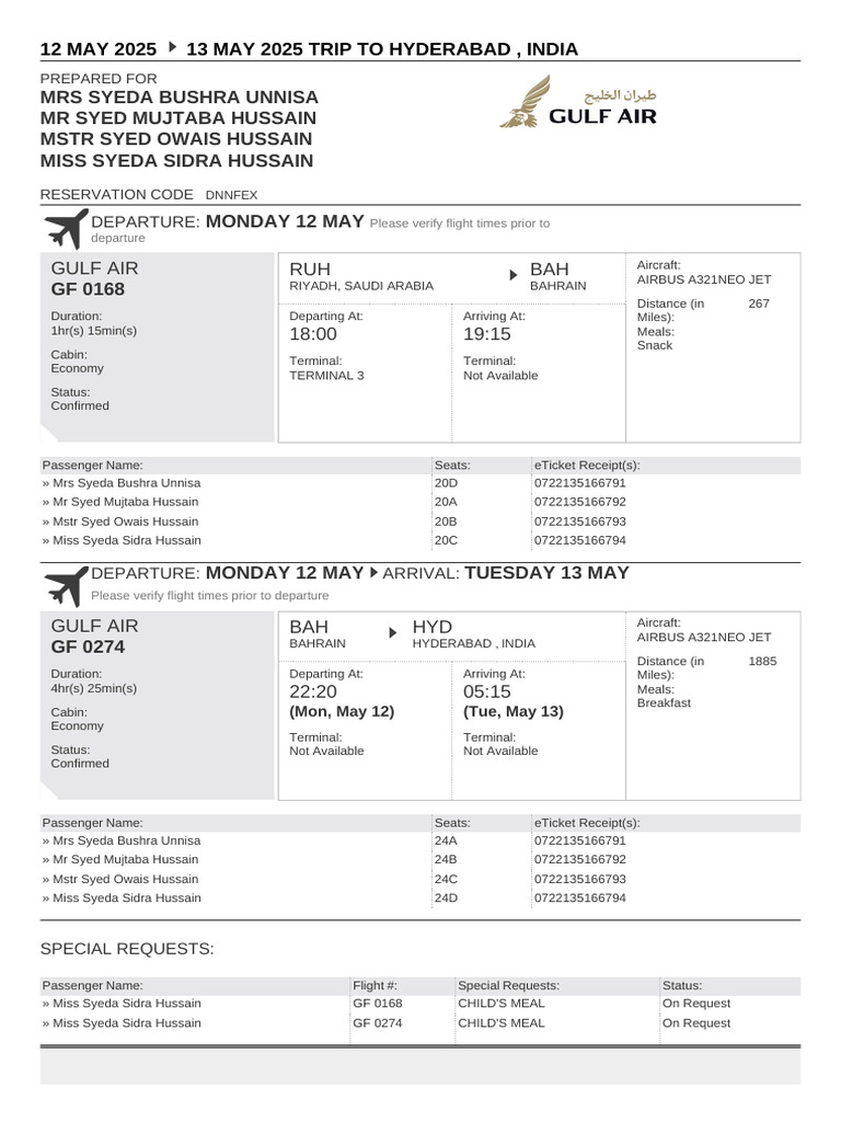 Travel ReservatioRS SYEDA BUSHRA UNNISA | PDF | Airliner | Aviation