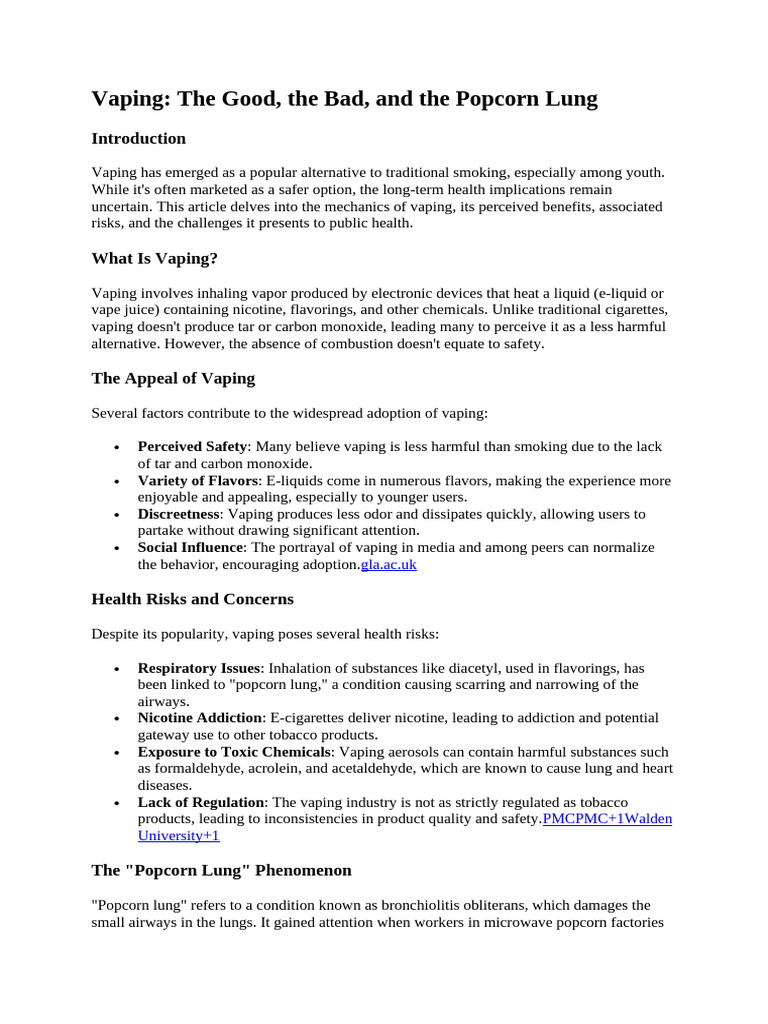 Vaping - Reading and Vocabulary | PDF | Electronic Cigarette | Tobacco ...