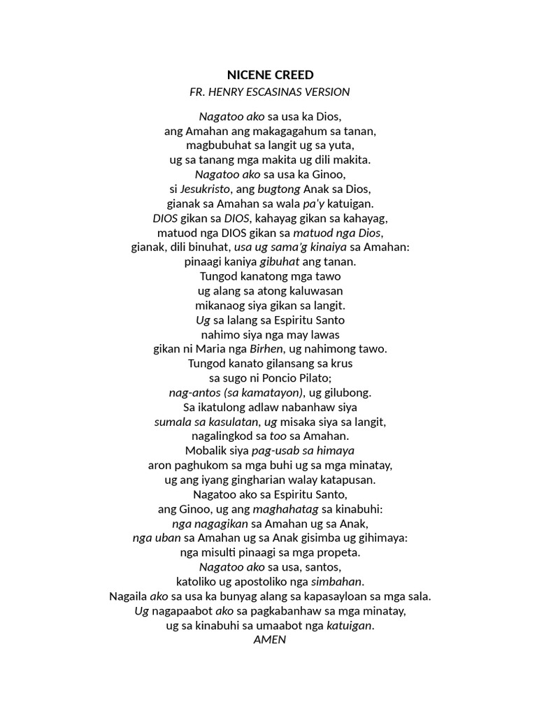 Nicene Creed | PDF