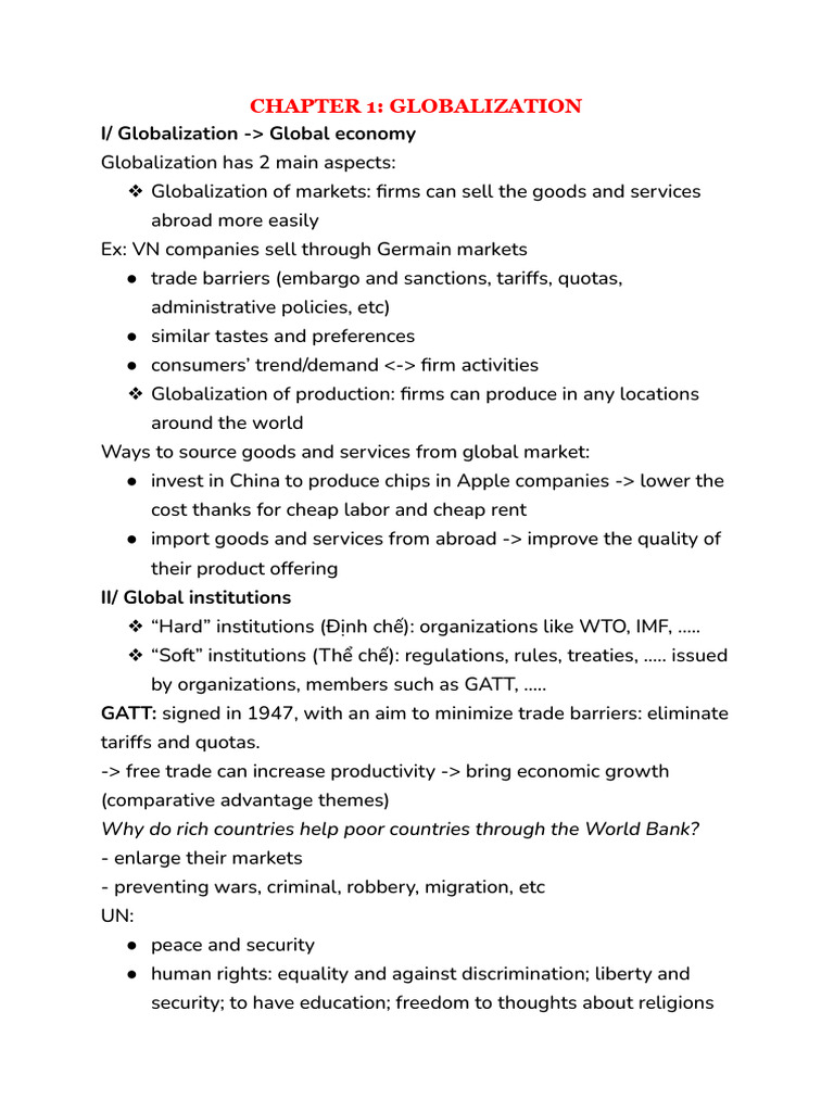CHAPTER 1_ GLOBALIZATION | PDF | Globalization | General Agreement On Tariffs And Trade