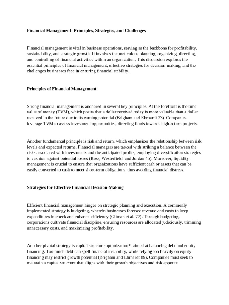 Financial Management | PDF | Economies | Business