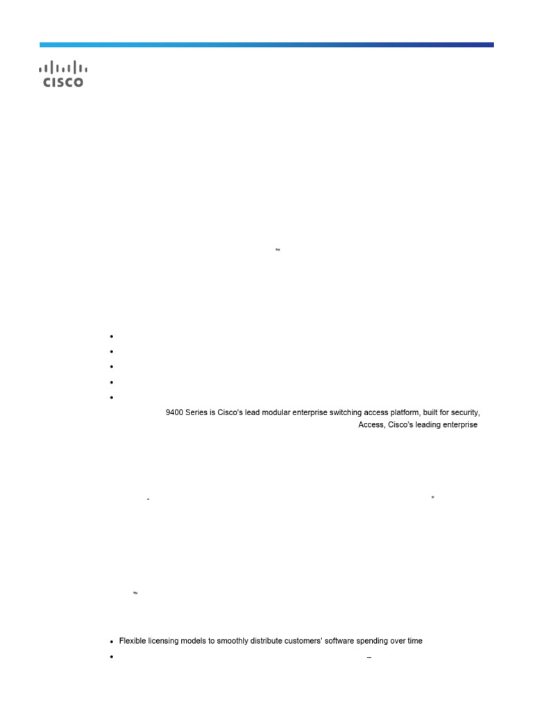 Catalyst 9400 Supervisor Engine-1 | PDF | Computer Network | Network Switch