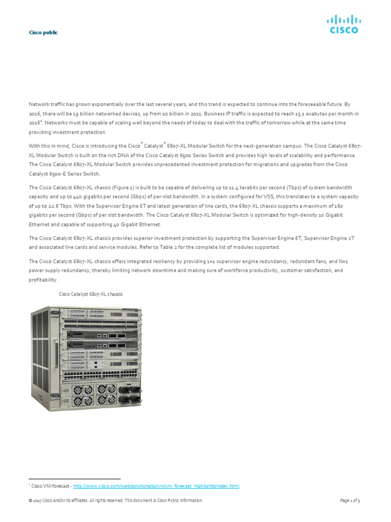 Catalyst 6807-XL Modular Switch | PDF | Network Switch | Computer Engineering