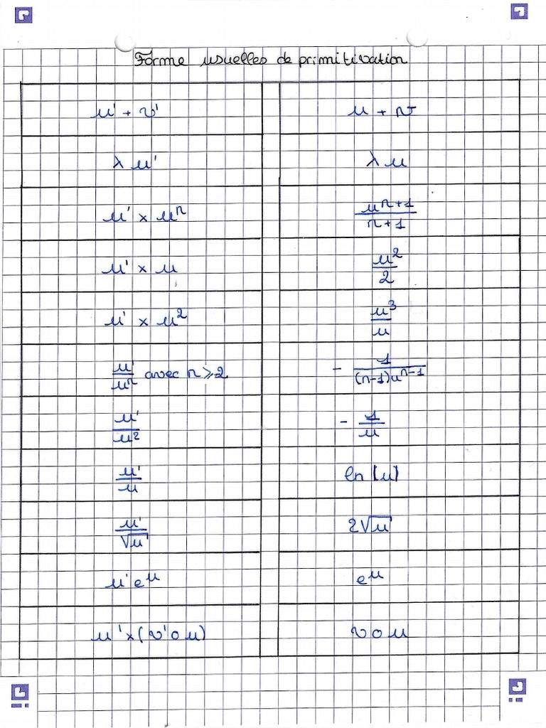 Forme Usuelles de Primitivation | PDF