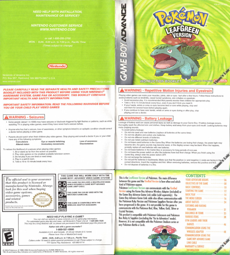 Pokemon - LeafGreen Version | PDF