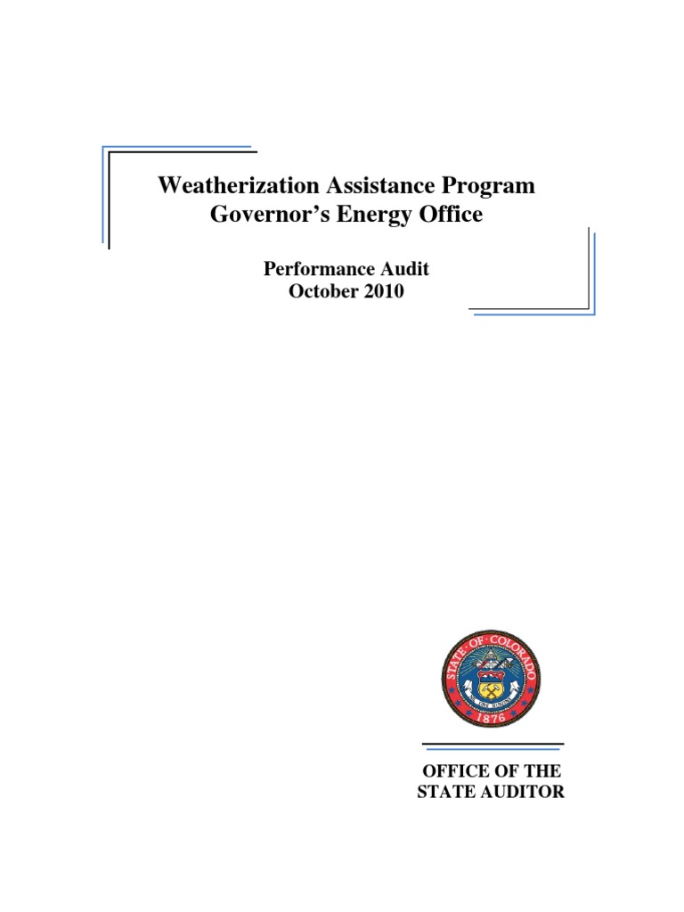 Weatherization Assistance Program Governor's Energy Office: Performance ...