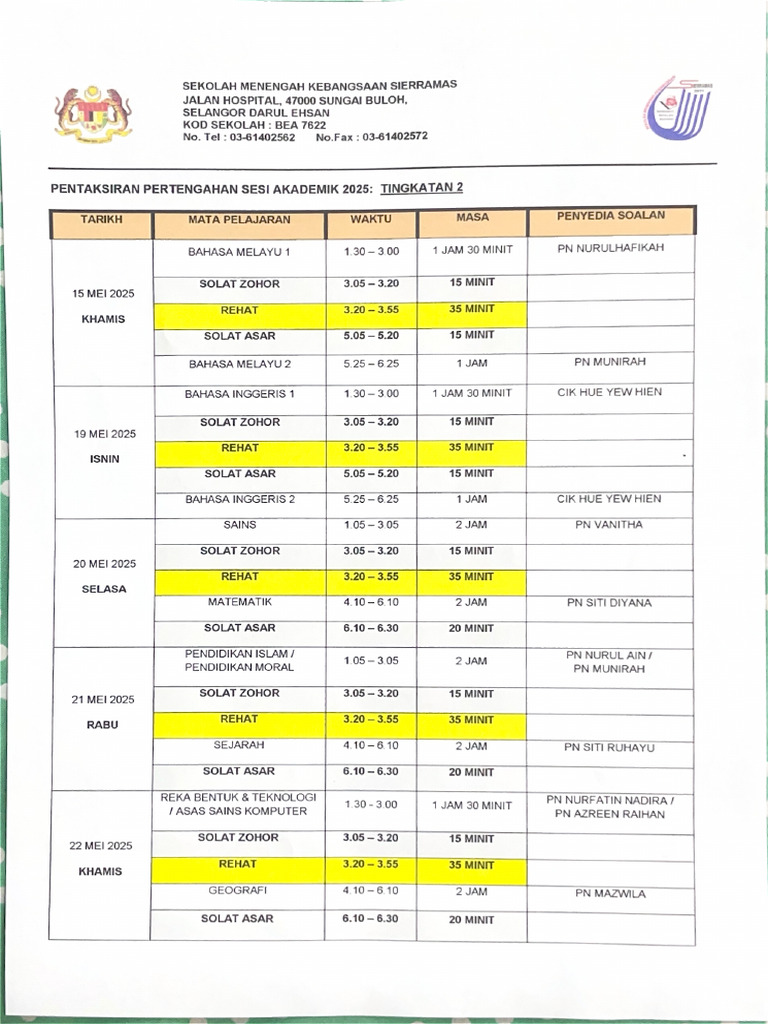 Ppsa 2025 Ting 2 | PDF