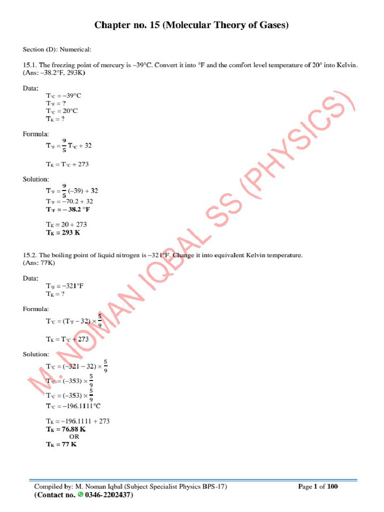 Physics-XII New Book All Chapters Numerical's (Solution) | PDF