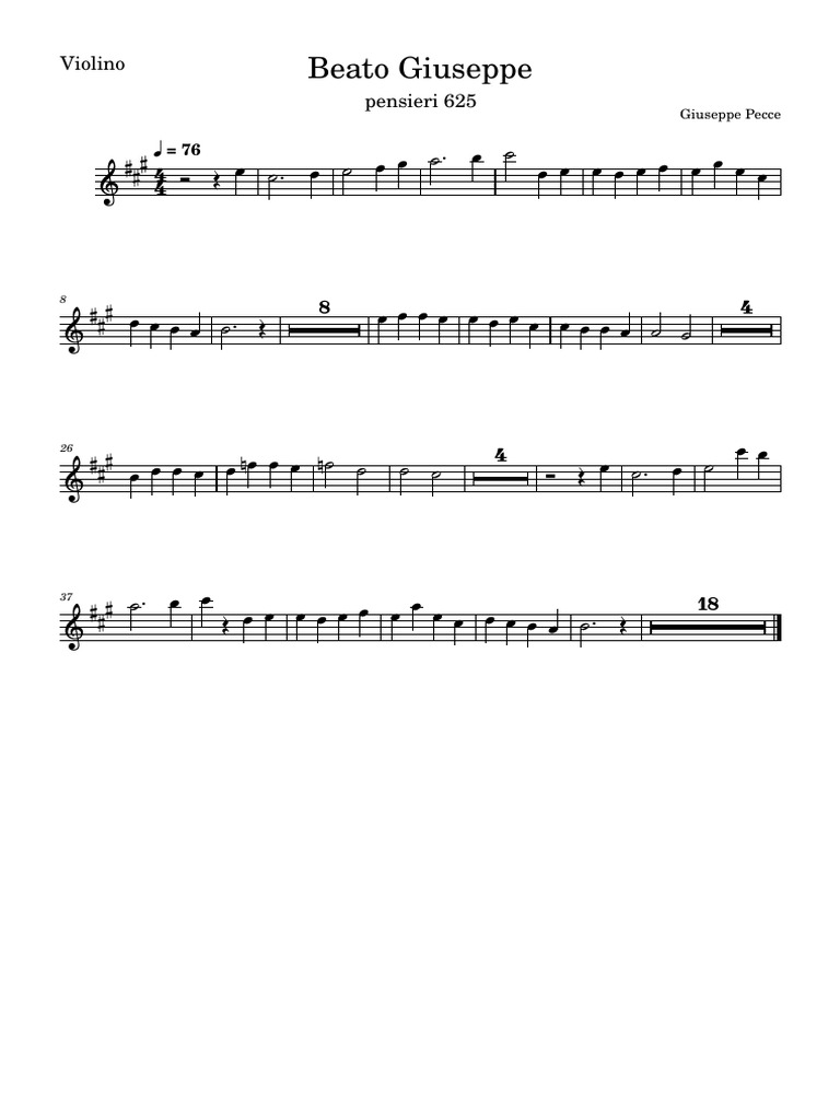 Aria - Beato Giuseppe-Violino | PDF