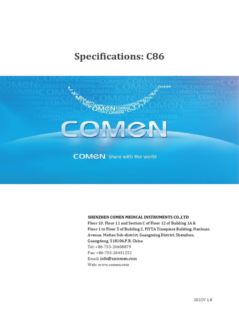 Specification of C86-Comen | PDF | Electrocardiography | Electronics