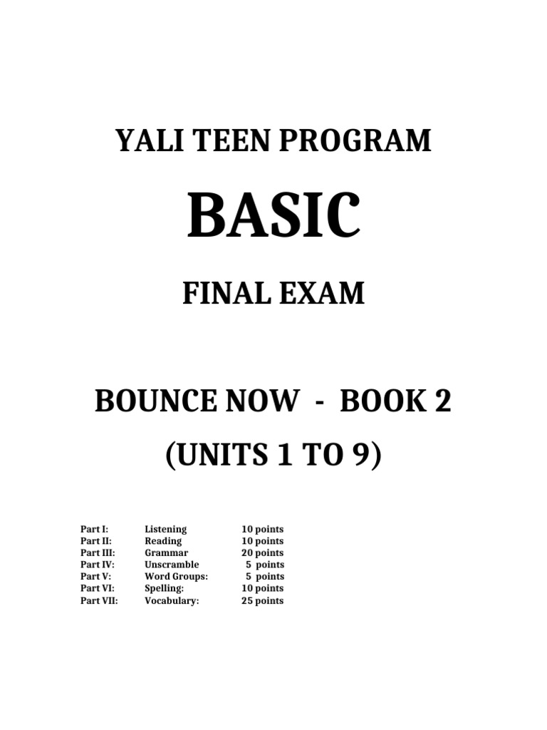 Teen Basic Final Exam Original | PDF