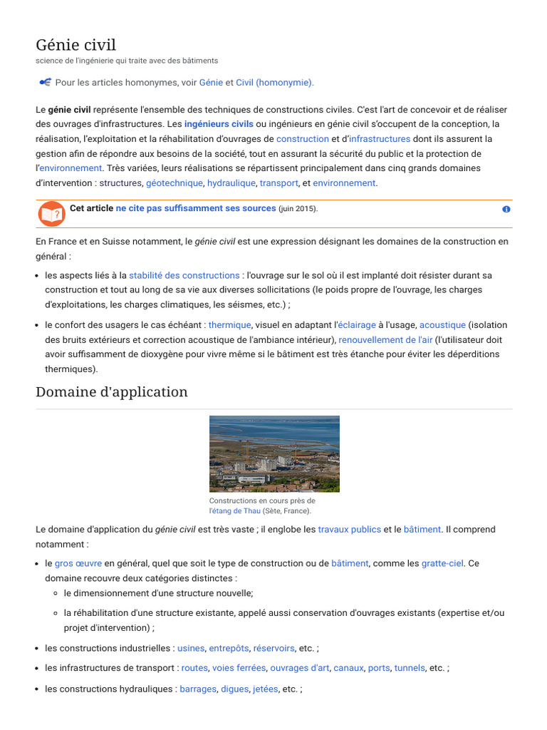 Génie Civil - Wikipédia | PDF | Ingénierie civile