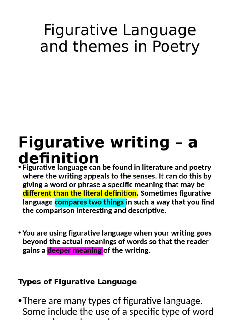Figurative Language in Poetry Themes | PDF | Metaphor | Poetry