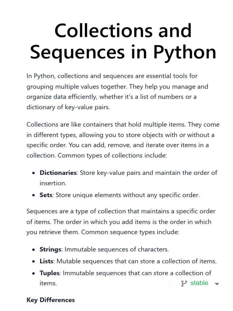 Collections And Sequences In Python — Python For Network Engineer Pdf Python Programming 
