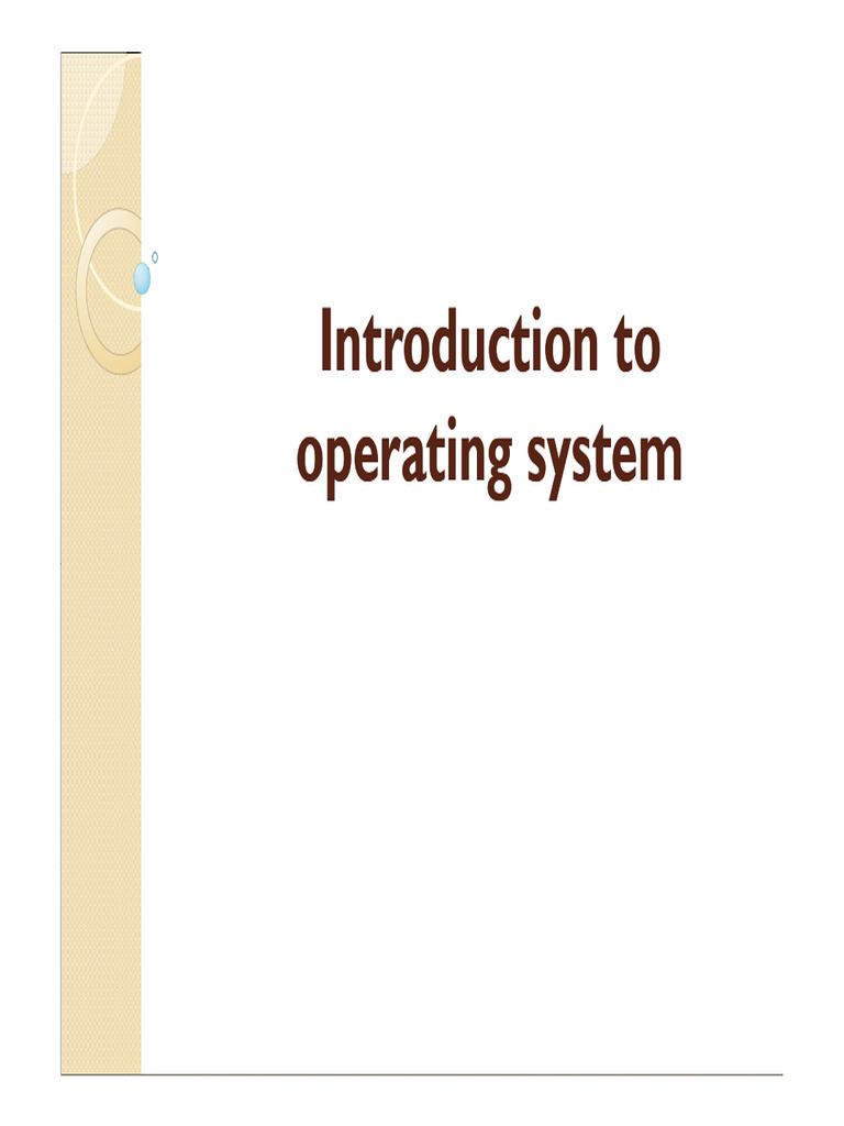 Introduction To Operating System | PDF | Operating System | Computer ...