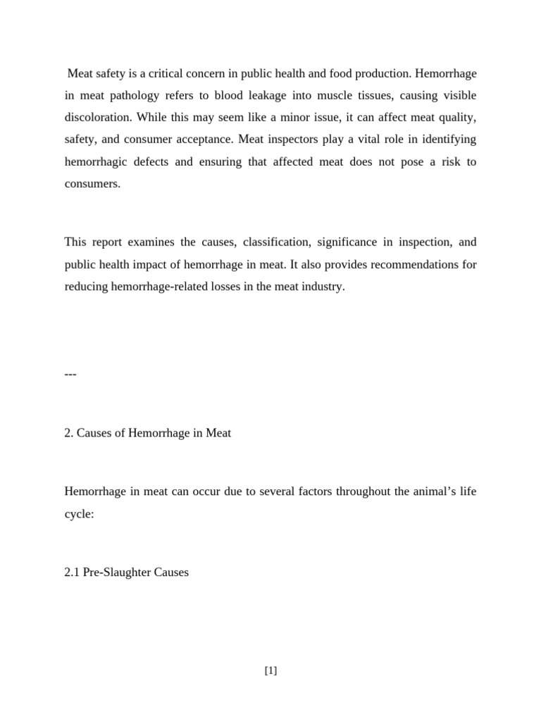 DARISE LEMBALEMBA ID NO. 230200127 Meat Pathology | PDF | Meat | Bleeding