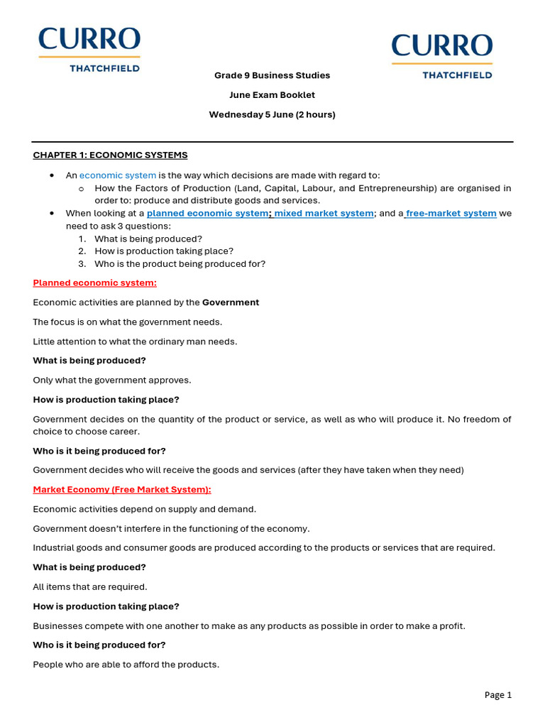 Grade 9 Business Studies June Exam | PDF | Supply (Economics) | Demand