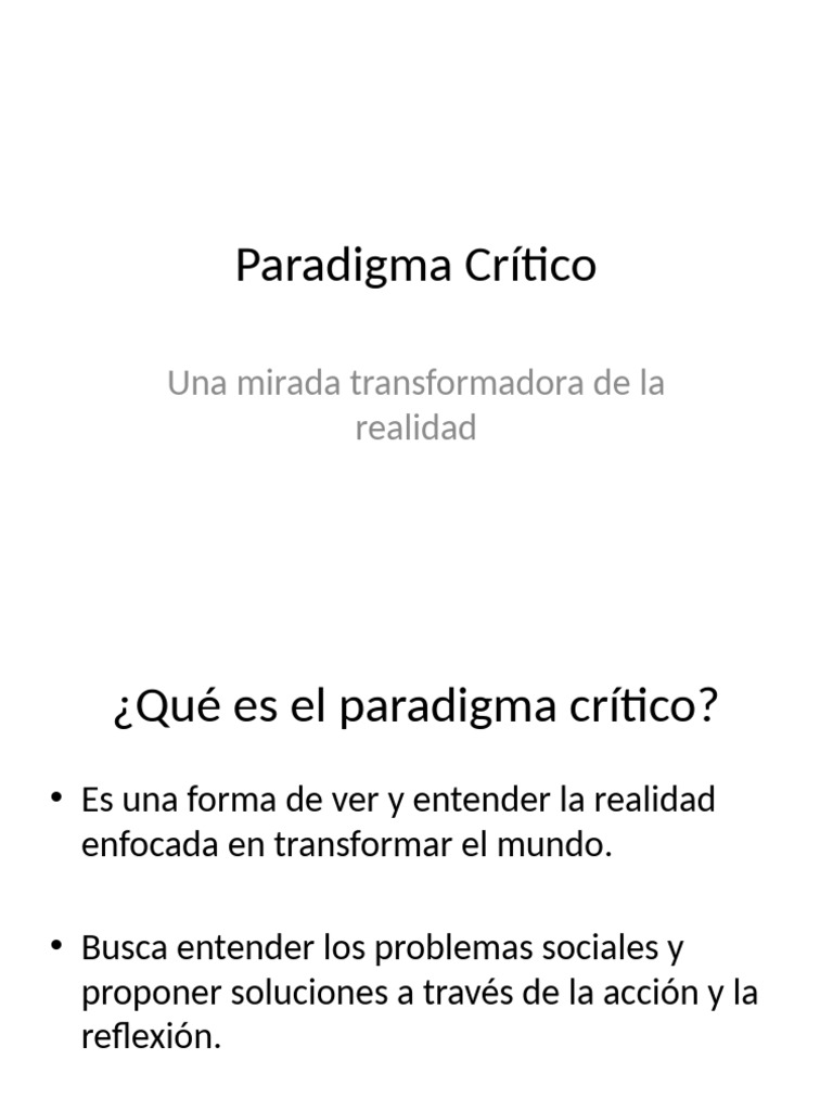 Paradigma Critico Bonito | PDF