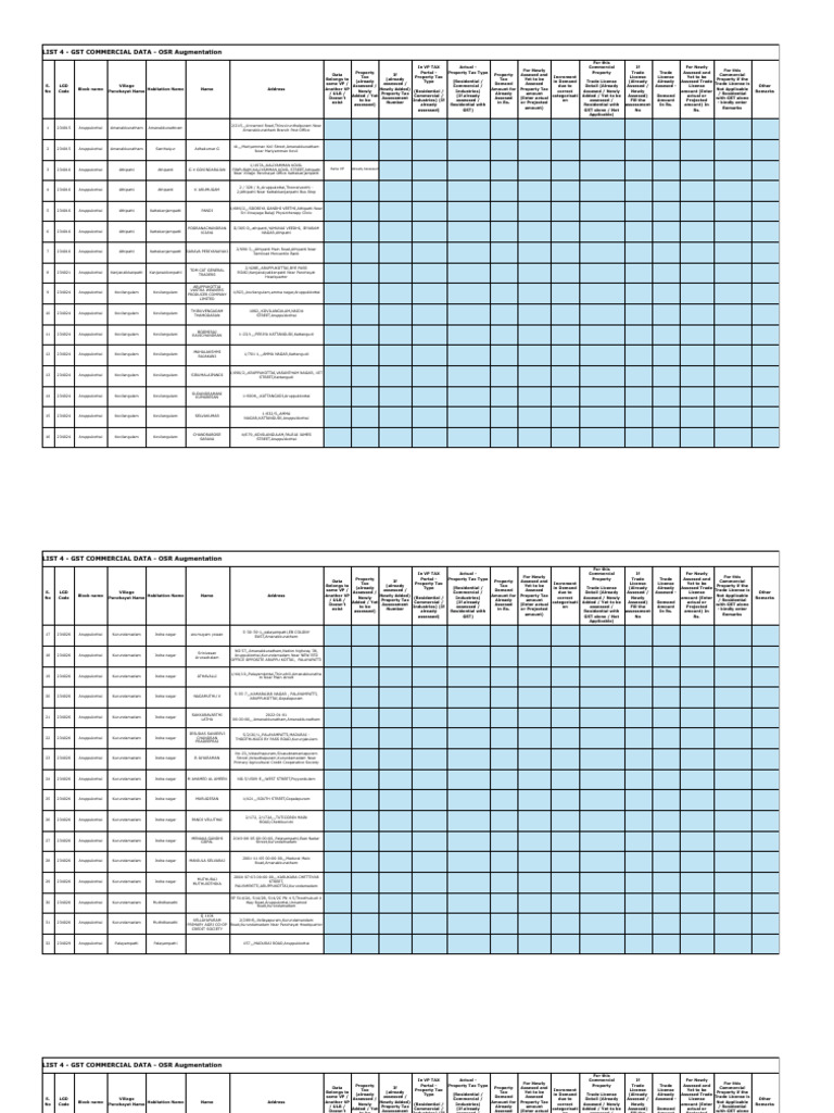 LIST 4 OSR Augmentation - GST Data 09.01.2025 | PDF | Payments ...
