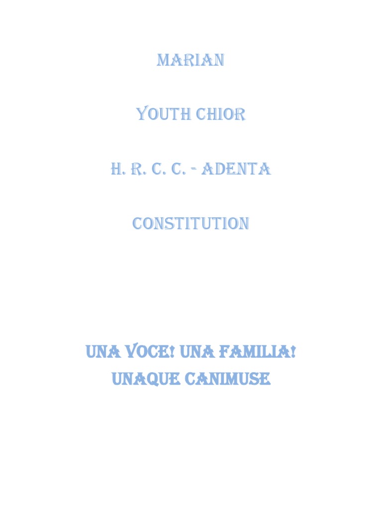 Youth Choir Constitution | PDF | Presidents Of The United States ...