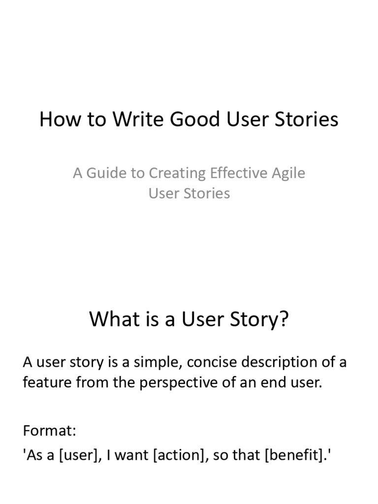 How To Write Good User Stories | PDF